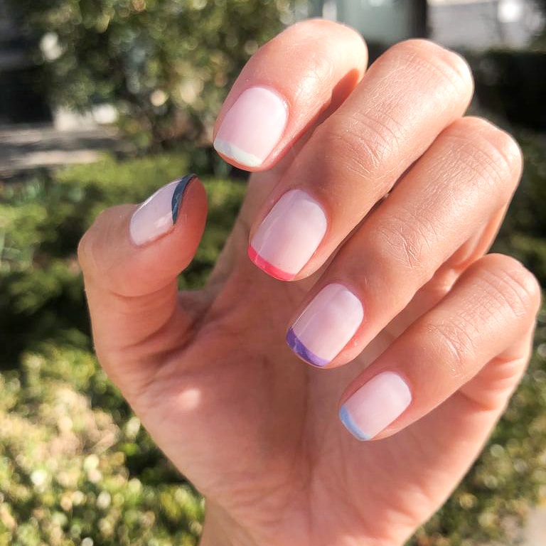 manicure coloured tips